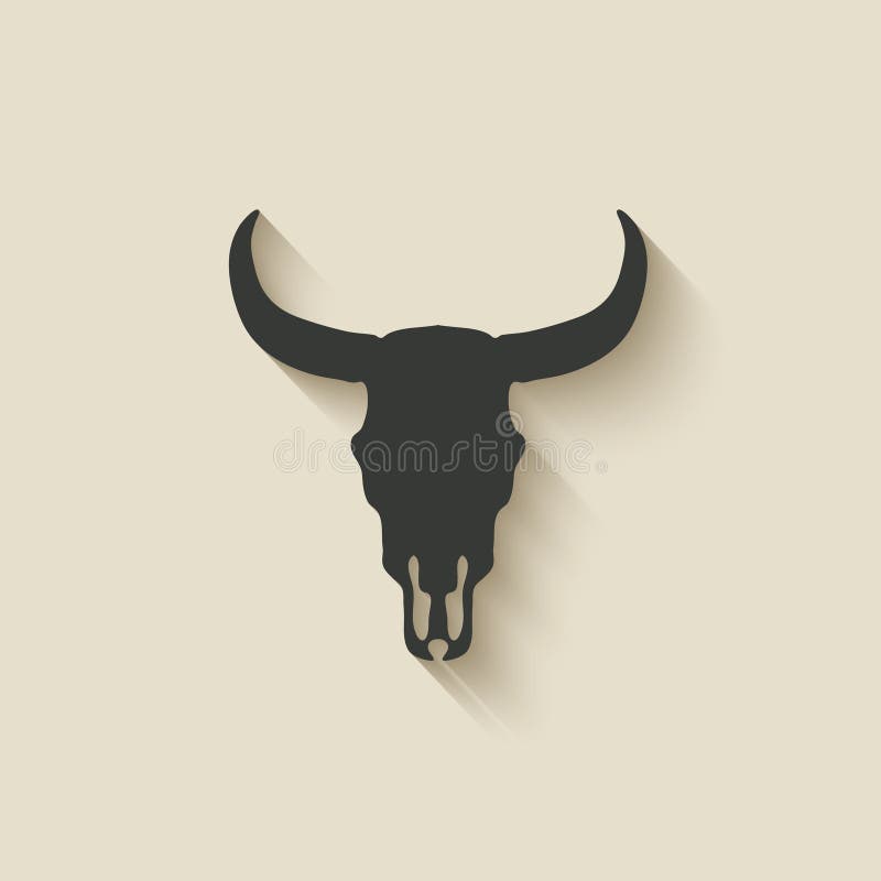 Bull skull icon stock vector. Illustration of texas, drawing - 41296682