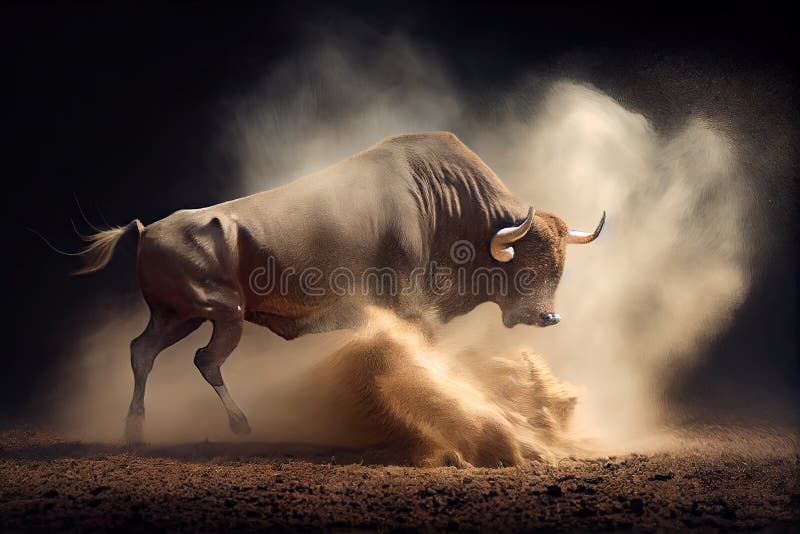 Bull Snorting and Pawing the Ground before Charging Stock Illustration ...
