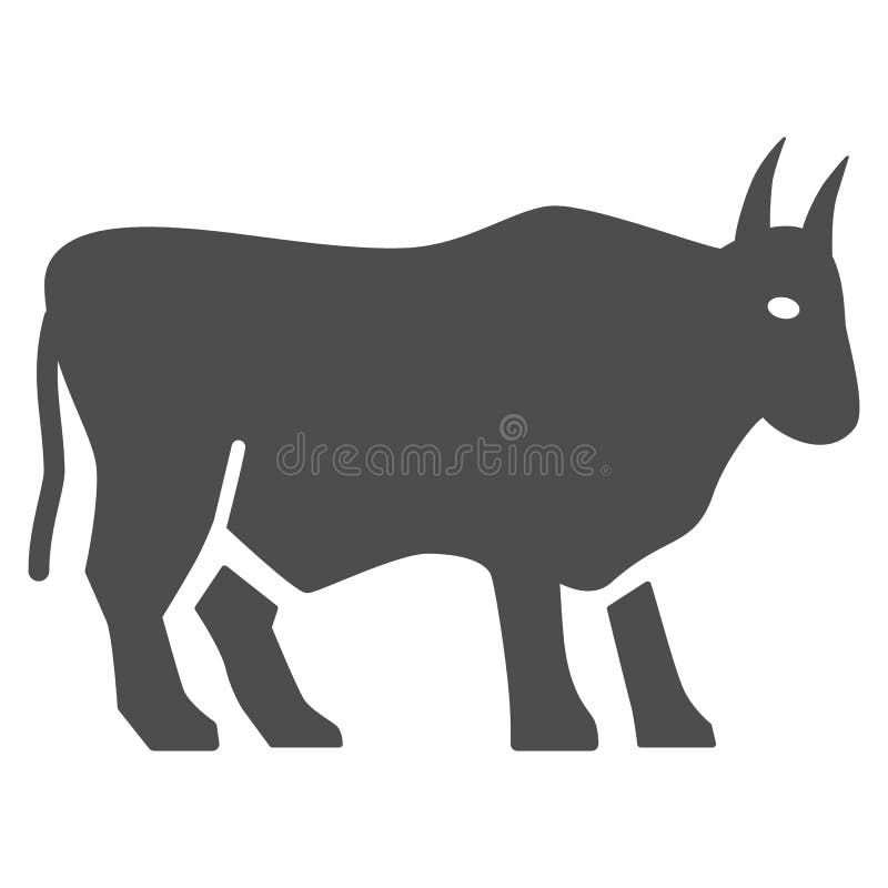 Bull Solid Icon, Farm Animals Concept, Cattle Sign on White Background ...