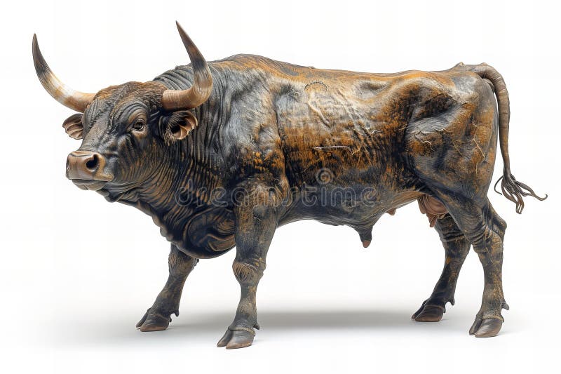 The Bull is Standing on a White Background, High Quality, High ...