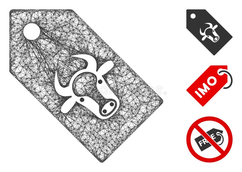 Bull Tag Polygonal Web Vector Mesh Illustration Stock Vector ...