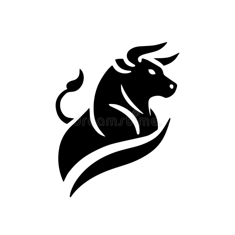 Bull, Taurus Black Logo Silhouette Vector Illustration Stock Vector ...