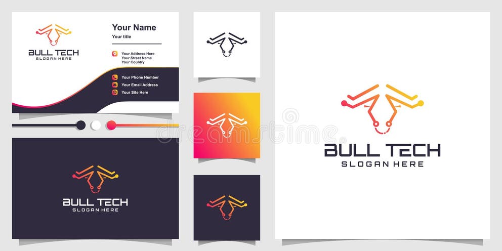 Bull Tech Logo with Creative Abstract Concept Premium Vector Stock Vector - Illustration of data ...