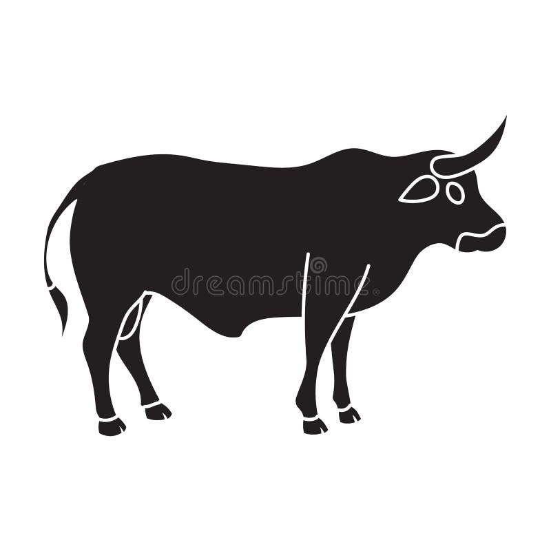 Bull Vector Icon.Black Vector Icon Isolated on White Background Bull ...