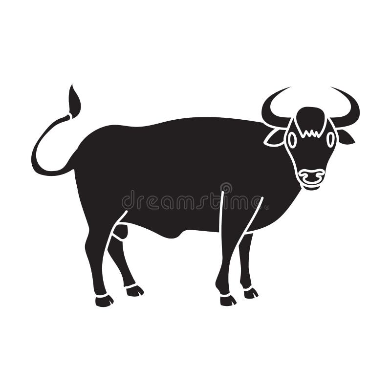 Bull Vector Icon.Black Vector Icon Isolated on White Background Bull ...