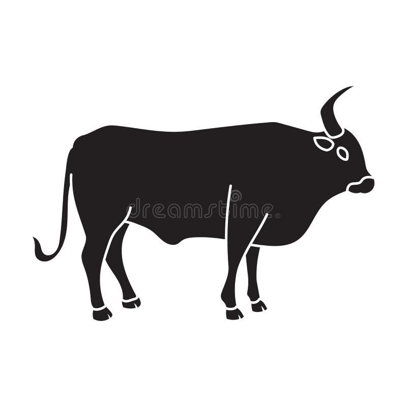 Bull Vector Icon.Black Vector Icon Isolated on White Background Bull ...