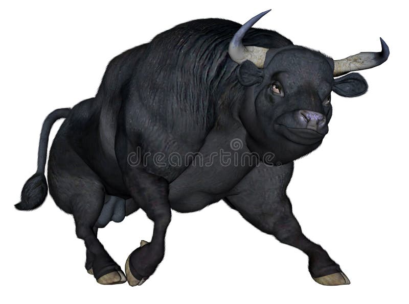 Bull walking- 3D render stock illustration. Illustration of walking ...