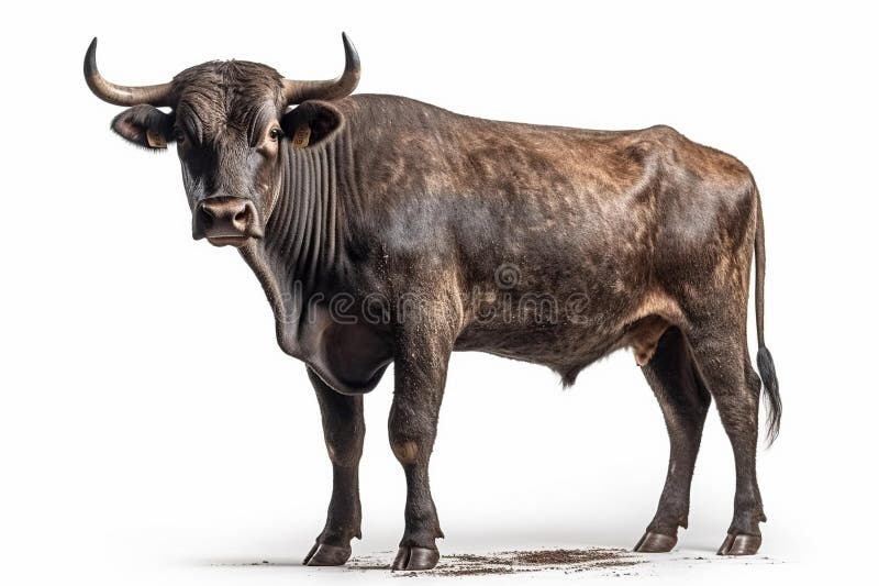 Bull on White Background stock illustration. Illustration of full ...