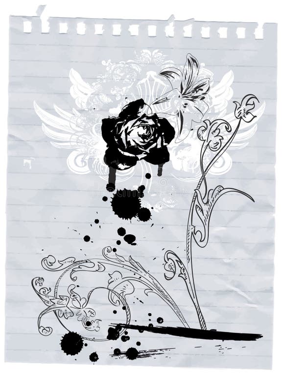 Bull y flor ilustración del vector. Ilustración de hermoso - 5696539