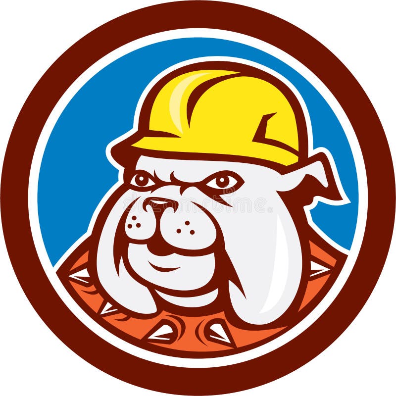 Bulldog Construction Worker Holding Hammer Cartoon Stock Vector ...