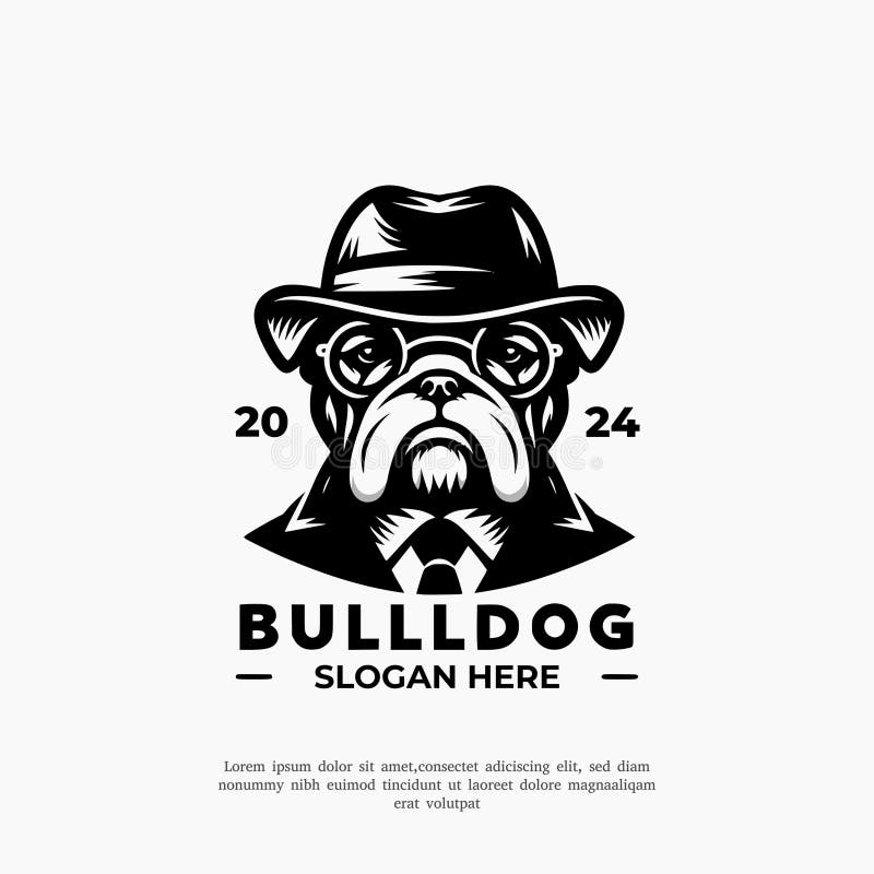 Bulldog Detective Silhouette Vector Logo Design Template Stock Vector ...