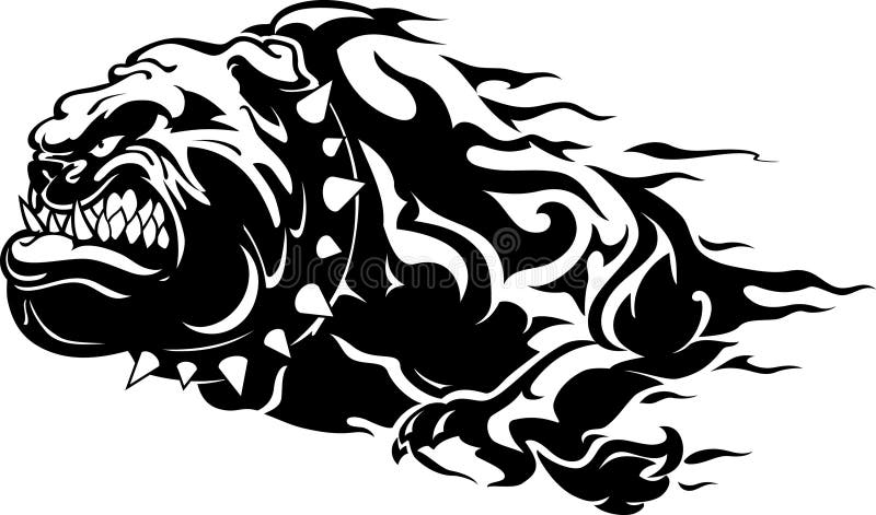 Bulldog Flame stock vector. Illustration of shadow, attack - 89823282