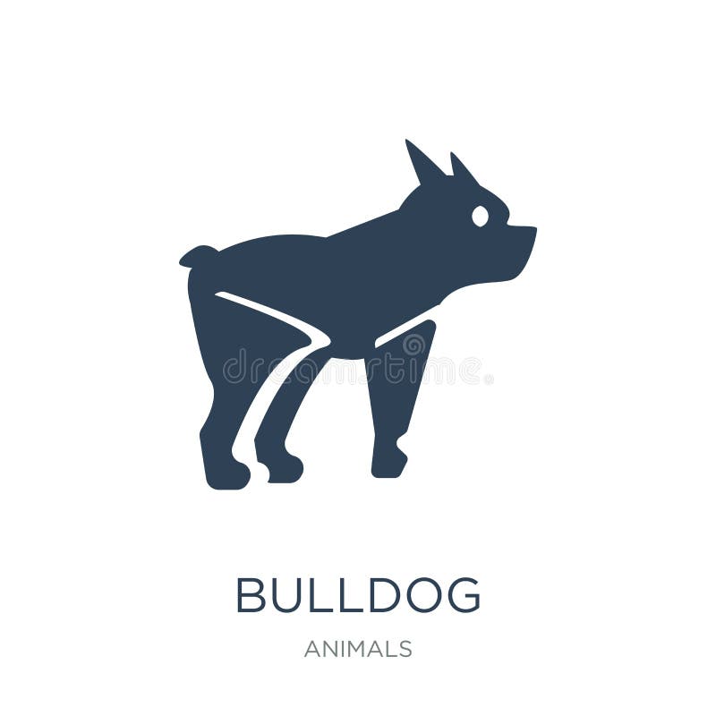 Bulldog Icon in Trendy Design Style. Bulldog Icon Isolated on White ...
