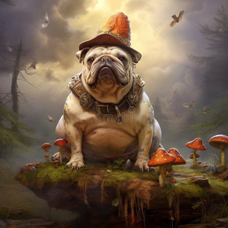 Bulldog is Patiently with Toad on His Head Made with Generative AI ...