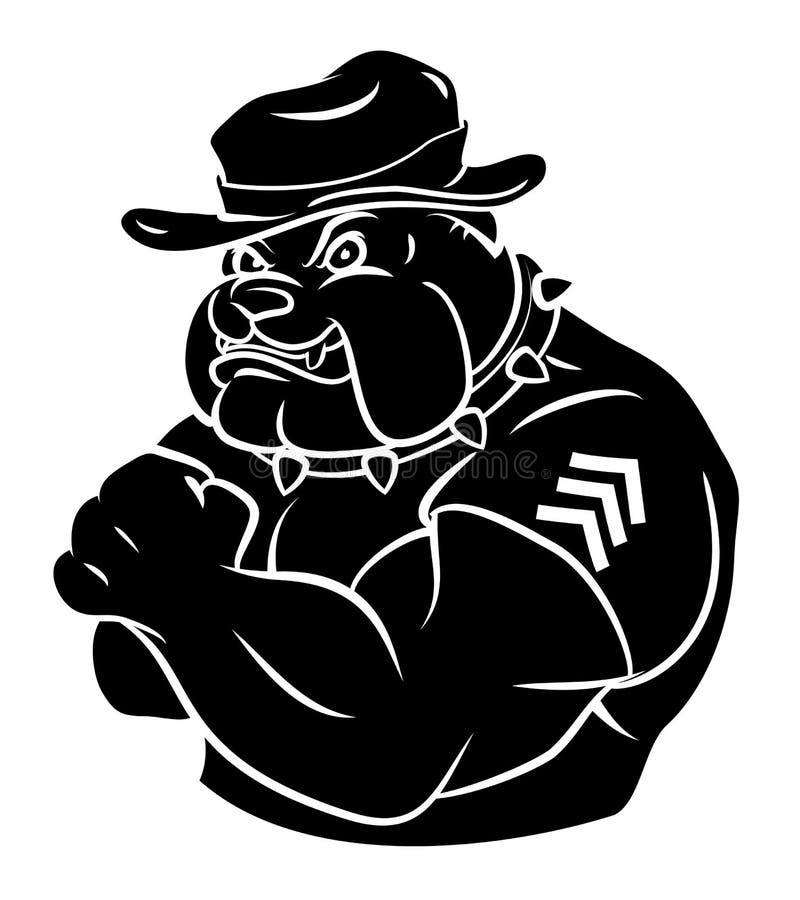 Bulldog Security Guard in Shield Stock Vector - Illustration of officer ...
