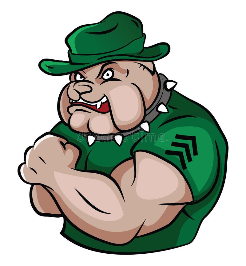 Cartoon Army Bulldog stock illustration. Illustration of marines - 3882628