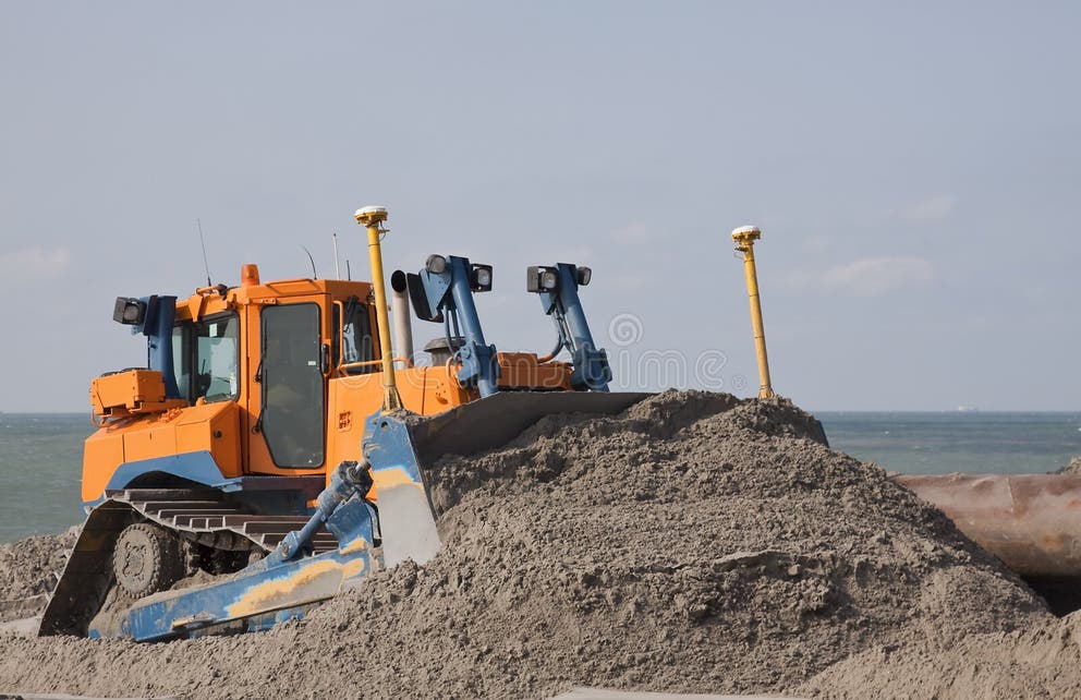 Bulldozer stock image. Image of blue, bulldozer, coast - 12477339