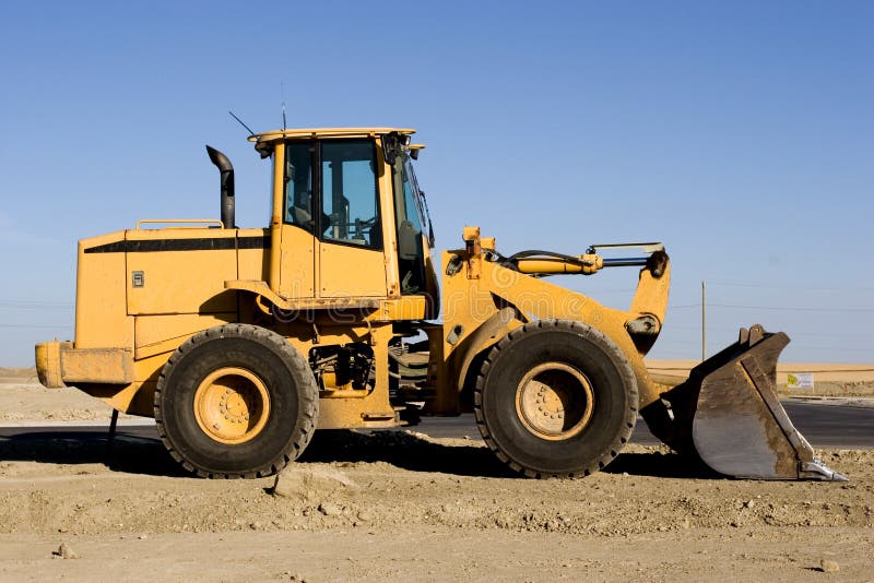 New Bulldozer side view stock image. Image of white, implement - 2238113