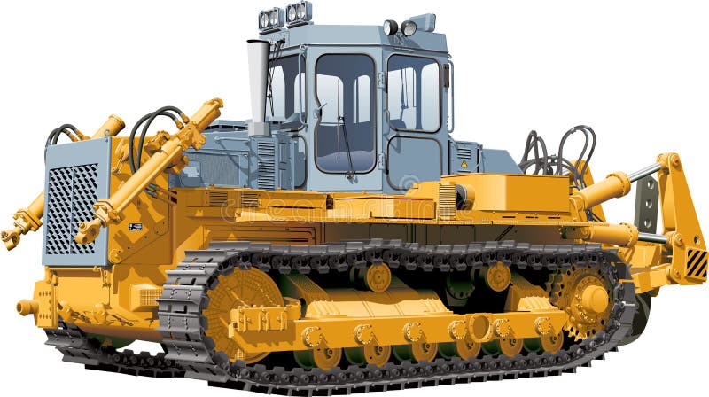 Bulldozer illustration stock vector. Illustration of isolated - 16743436
