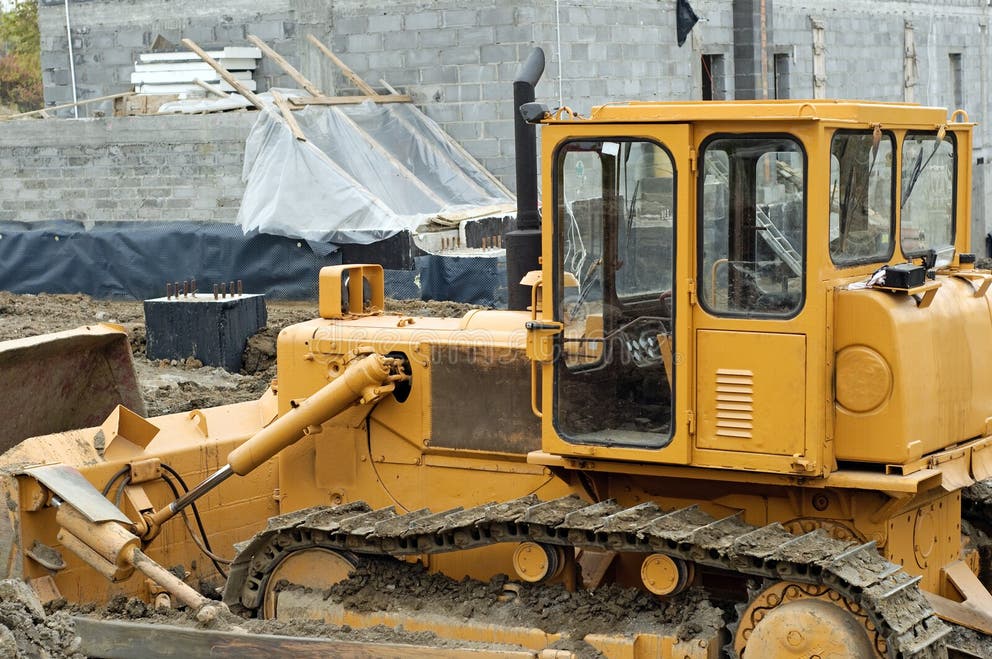 Bulldozer stock image. Image of glass, engine, site, bulldozer - 16733259