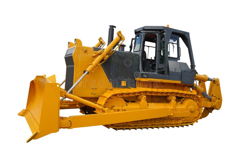 Side View of Bulldozer on White Stock Photo - Image of tractor, dozer ...