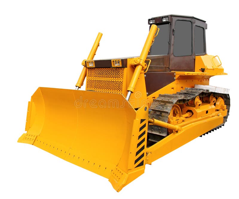 New yellow bulldozer stock photo. Image of contractor - 9050218