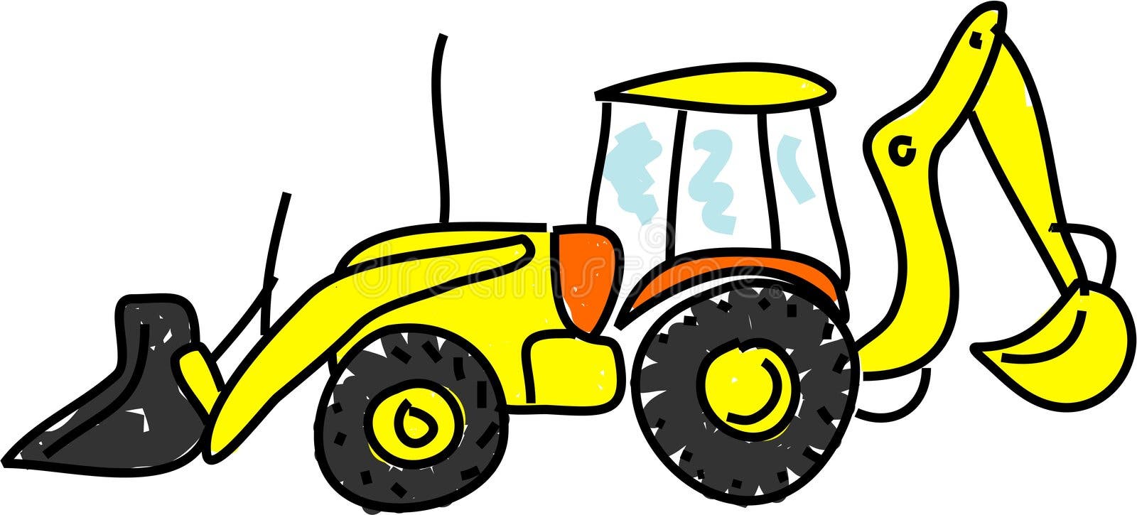 Bulldozer Digger Cartoon Character Stock Vector - Illustration of ...