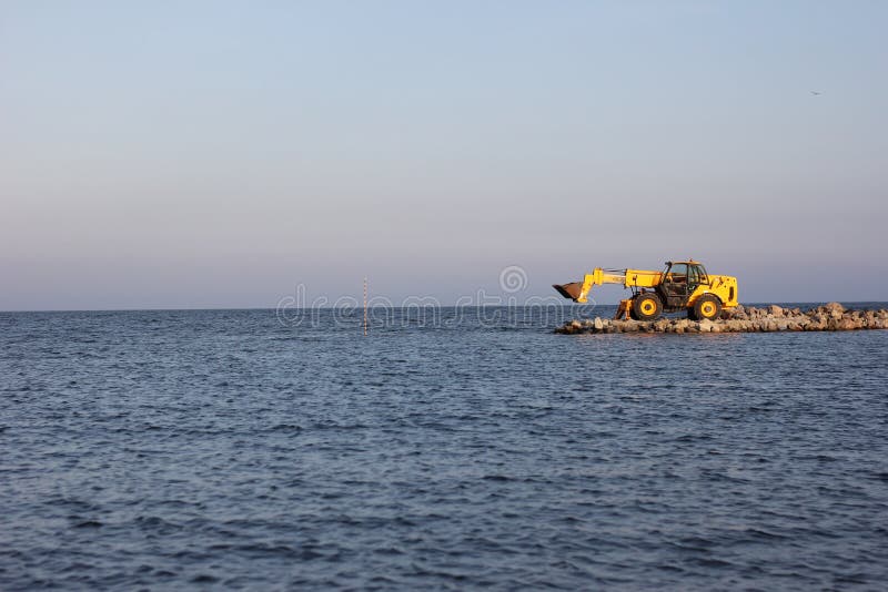 Bulldozer stock photo. Image of beach, loading, diesel - 25873320