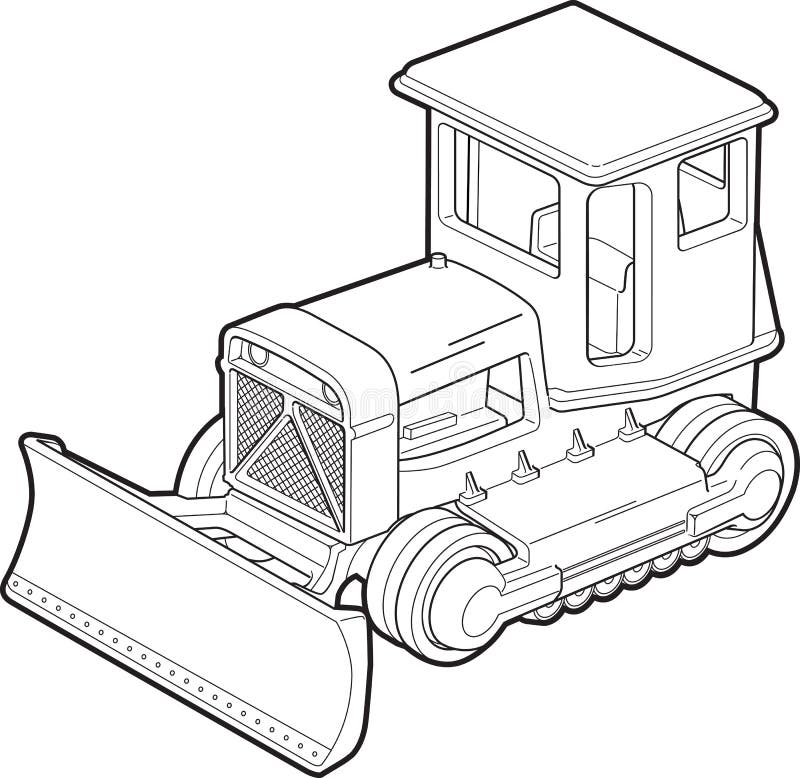 Bulldozer stock vector. Illustration of technical, scoop - 25982375