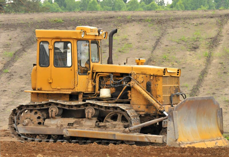 Old Russian Bulldozer Stalinec . South Bohemia Stock Photo - Image of ...