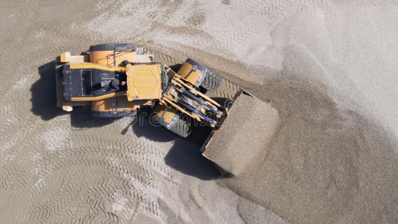 Bulldozer in Action in Open Air Quarry Stock Footage - Video of sand ...