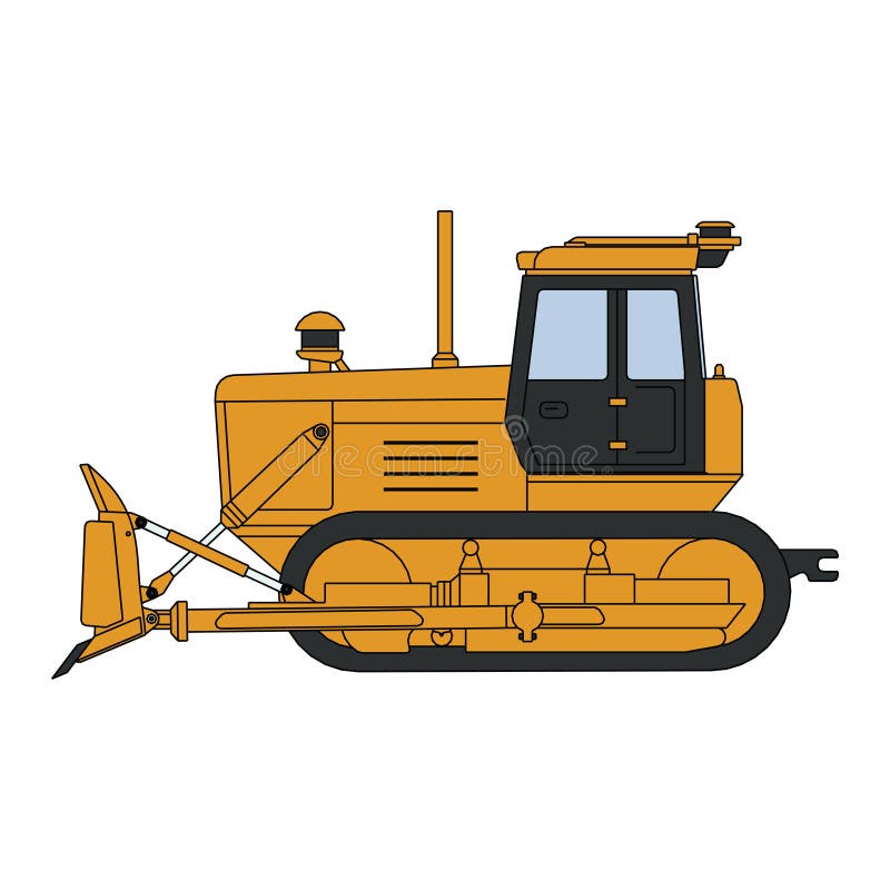 Bulldozer with blade stock vector. Illustration of background - 41762934