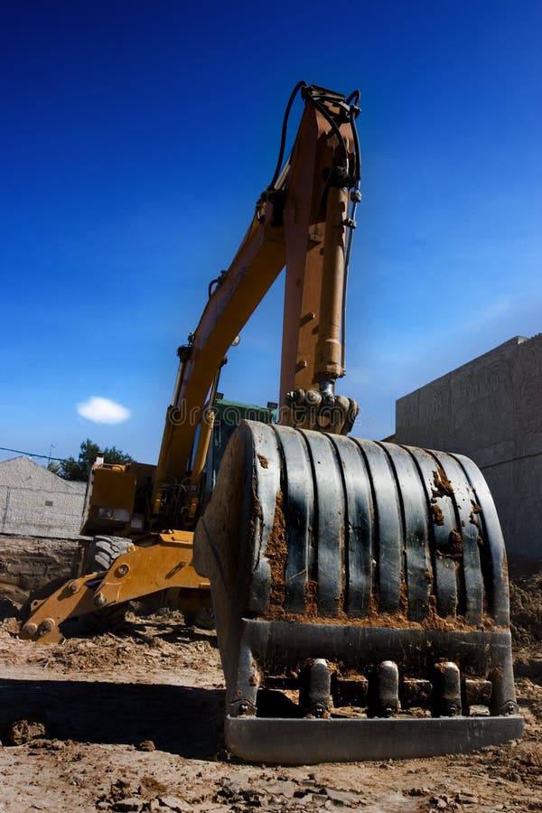 Bulldozer at Building Construction Site Stock Image - Image of loading ...
