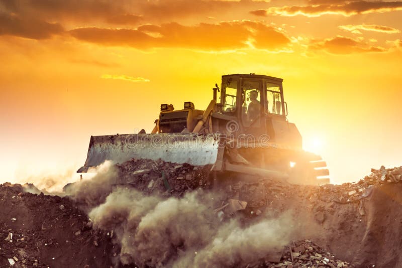 Bulldozer in the Building Site Stock Photo - Image of vehicle, industry ...