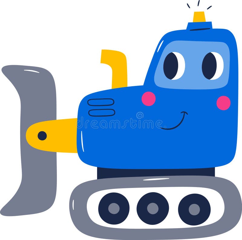 Bulldozer Character Cartoon Vehicle Stock Vector - Illustration of ...