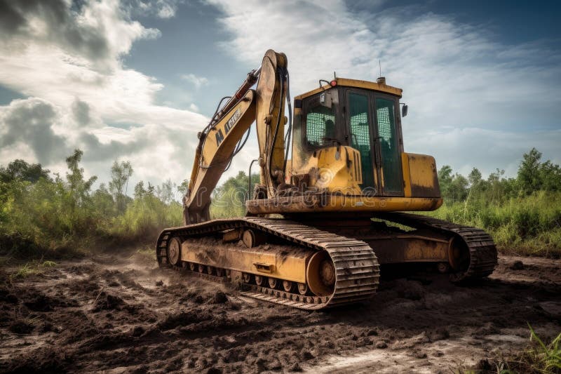 Bulldozer Clearing Land for Development Stock Illustration ...