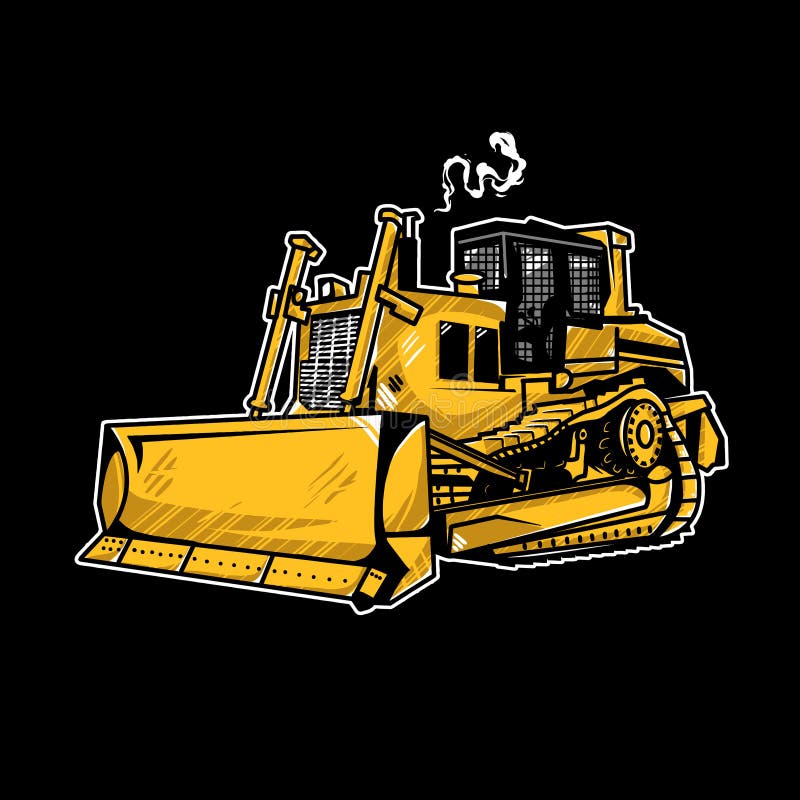 Bulldozer Construction Equipment Vector Stock Vector - Illustration of ...