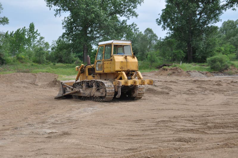 Bulldozer on a Construction Site Stock Image - Image of caterpllar ...