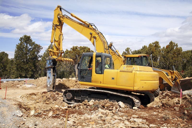 Bulldozer Digging Earth stock image. Image of excavation - 14223237