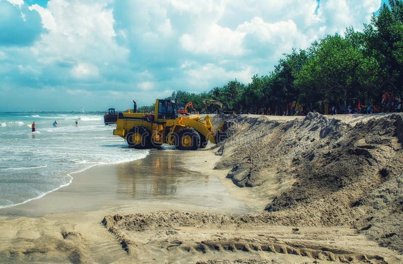 Construction on the beach stock image. Image of nature - 147013891