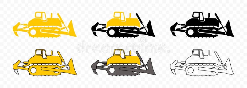 Bulldozer, Dozer, Tracked Vehicle with Large Front Blade, Graphic ...