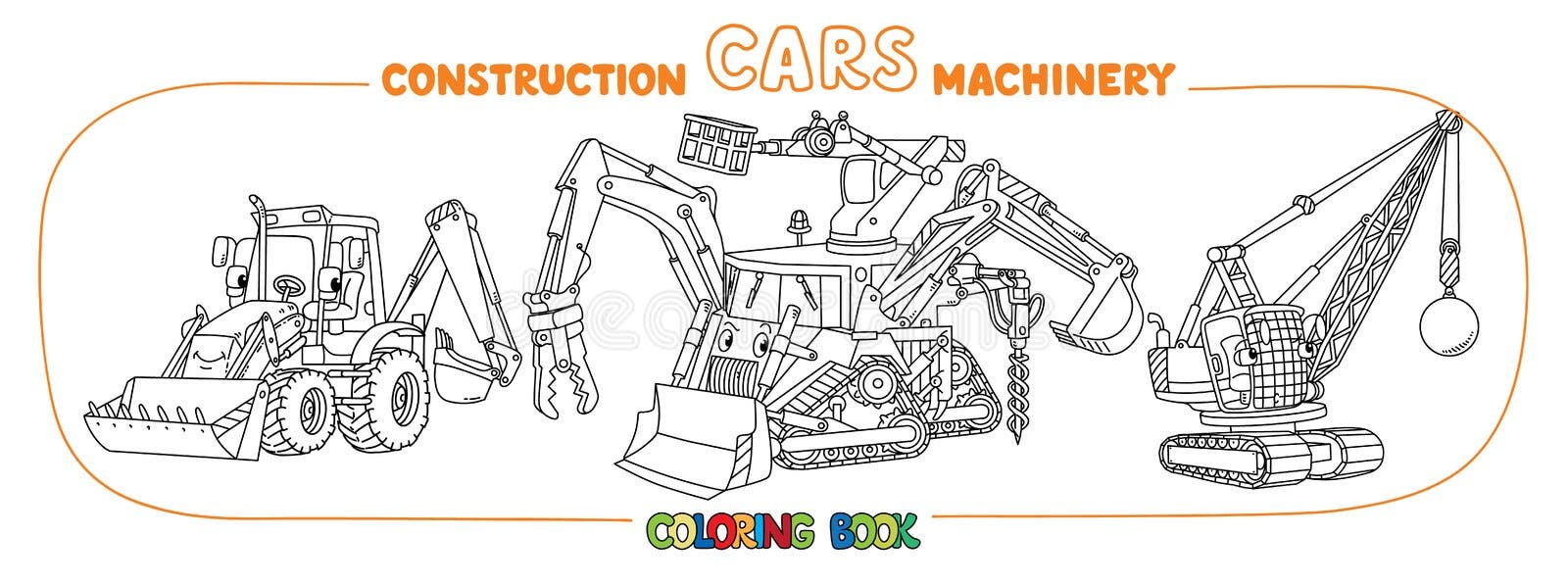 Funny Wrecking Ball Truck with Eyes. Coloring Book Stock Vector ... Funny Wrecking Ball Truck with Eyes. Coloring Book Stock Vector ...