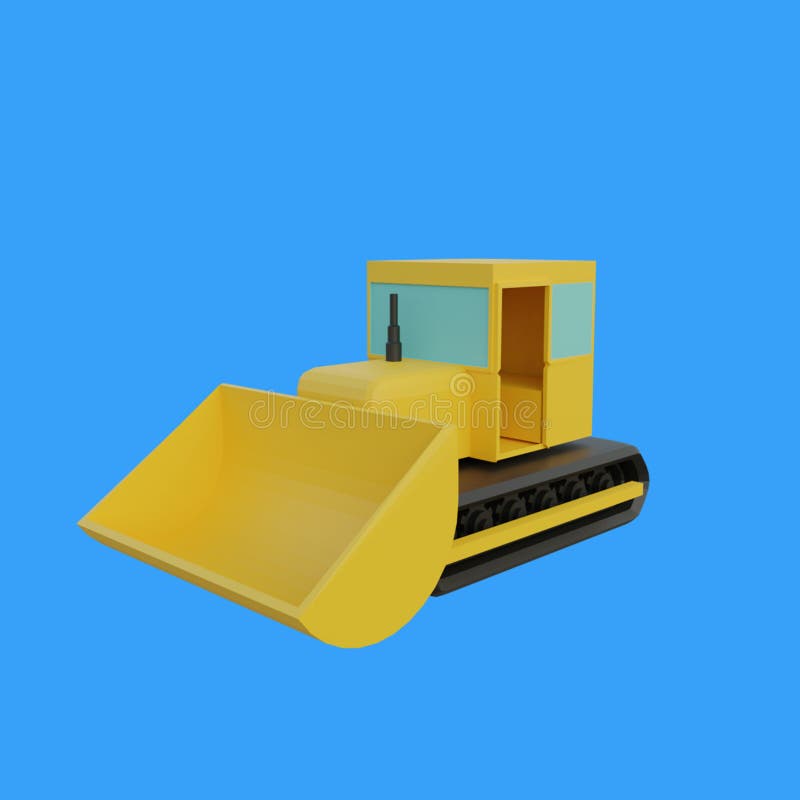 Bulldozer, Front, Loader Vector Icon on Transparent Background. Outline ...