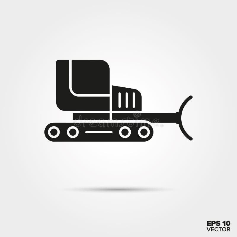 Bulldozer vector icon stock vector. Illustration of design - 130778351