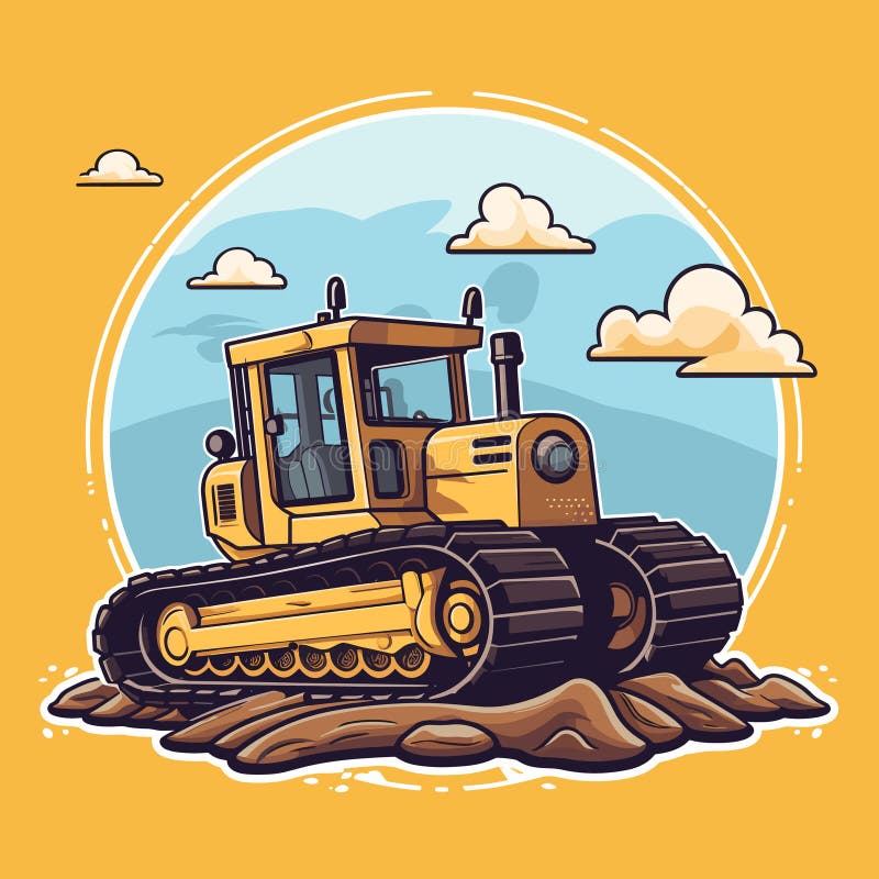 Grader Bulldozer Vector Illustration Vector Logo Design for ...