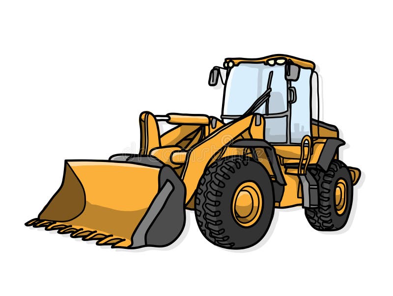 Sketch Doodle Bulldozer stock vector. Illustration of picture - 27677726