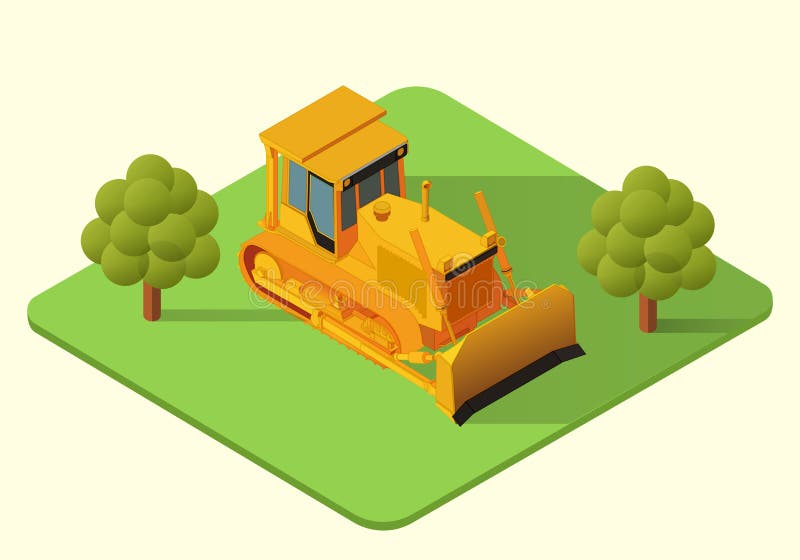 Bulldozer heavy machine stock illustration. Illustration of mining ...
