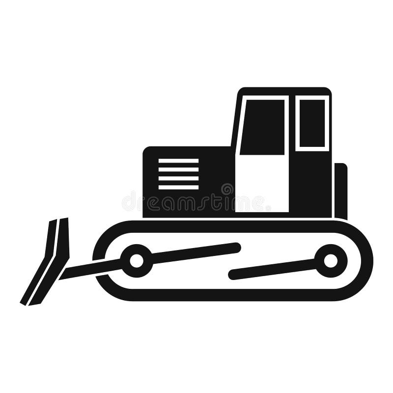 Bulldozer icon simple stock vector. Illustration of excavator - 91905212