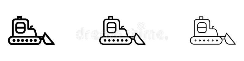 Bulldozer icon vector stock vector. Illustration of agricultural ...
