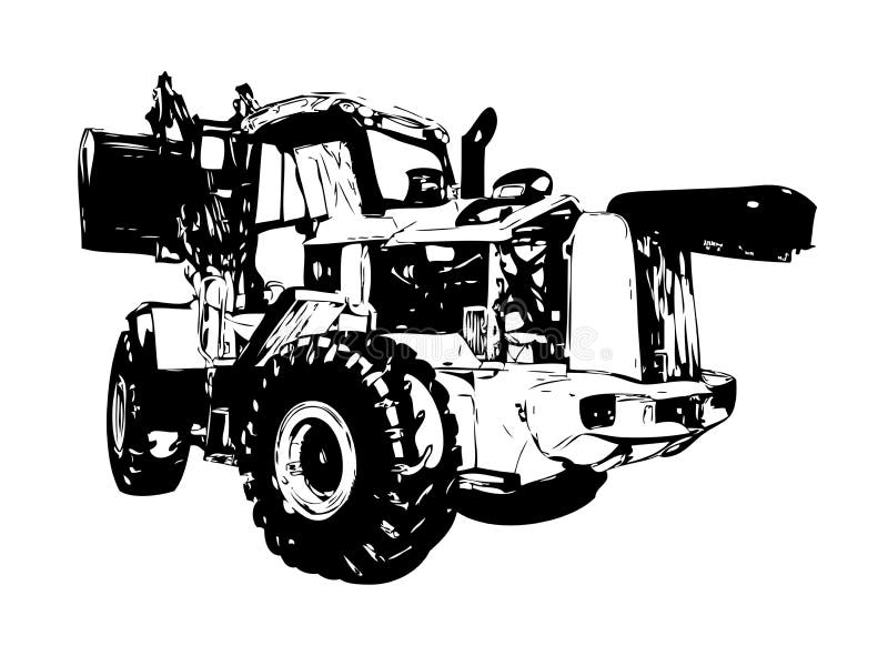 Bulldozer Illustration Color Art Stock Illustration - Illustration of ...